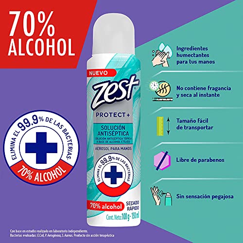 Zest Alcohol Antibacterial en Aerosol 150ml – Balsamos de Benjui